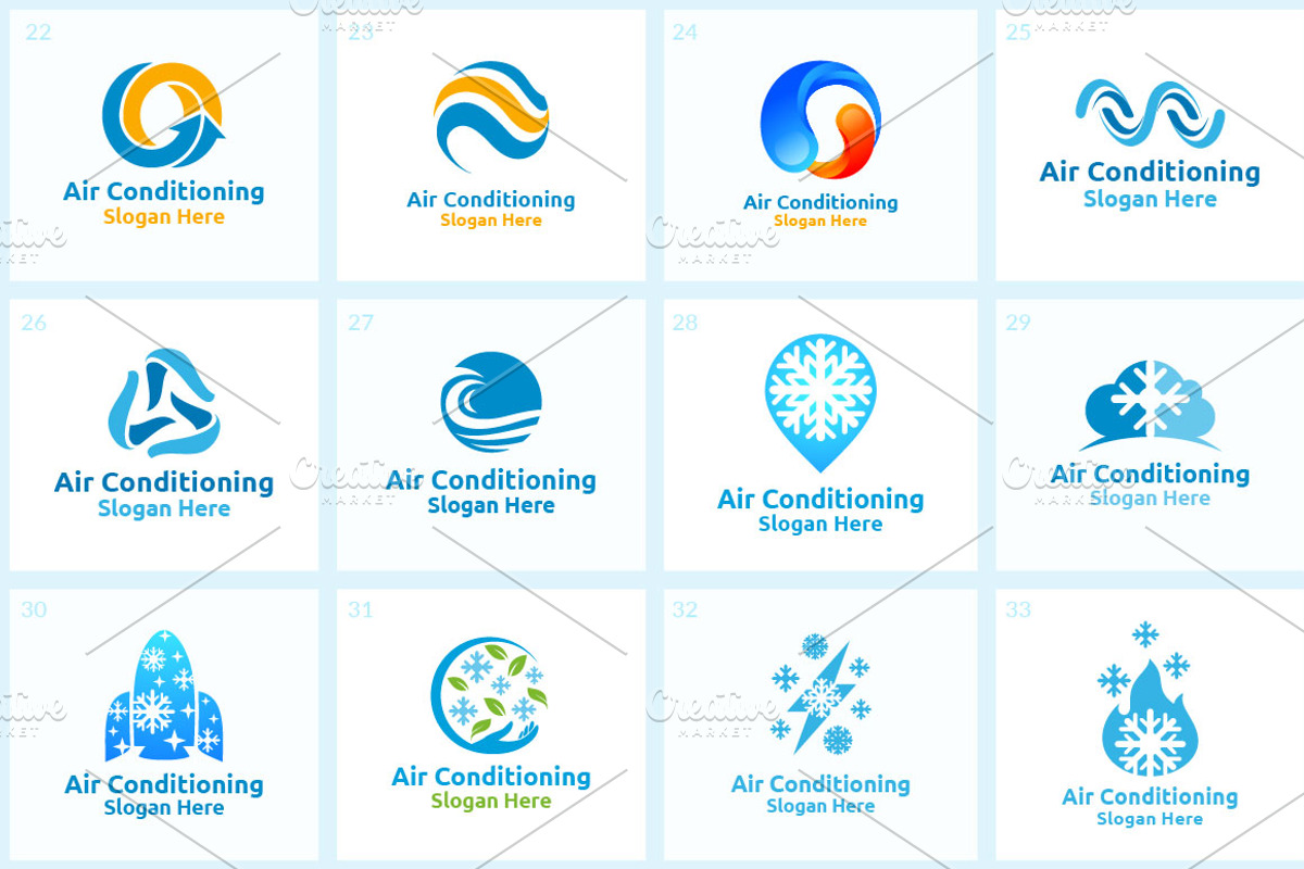 40+ Air Conditioning Logo Bundle, a Branding & Logo Template by denayunebgt