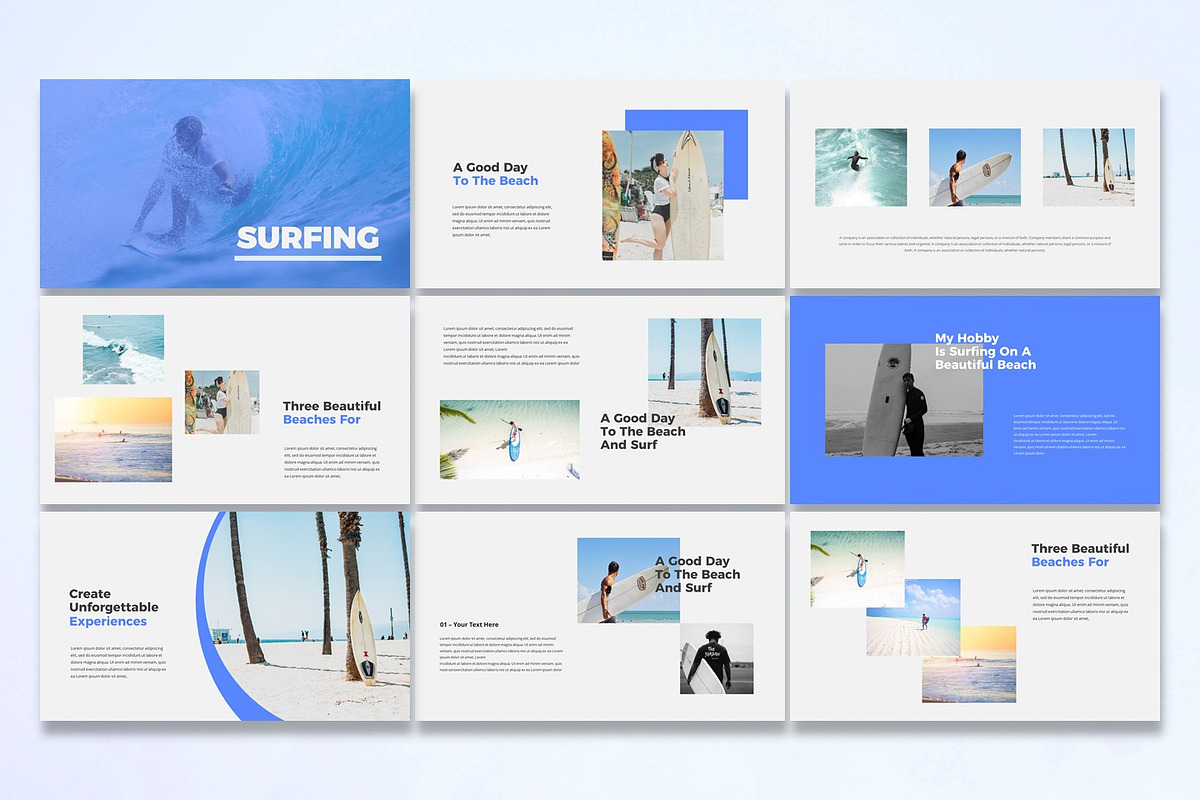 Surfing - Powerpoint Template, a Presentation Template by UnicodeID