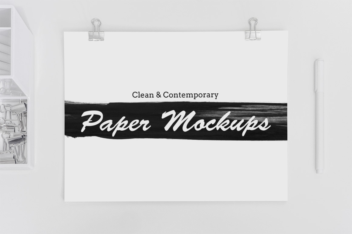 8 Clean & Contemporary Paper Mockups, a Print Template by SparkleStock