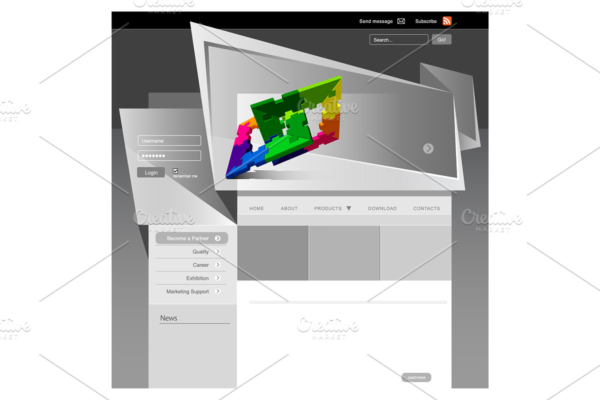 Gray Website Template, a Templates & Theme by Sunny