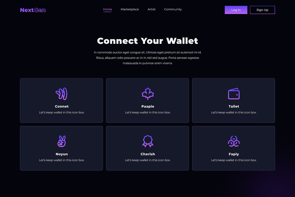 NextGen NFT Marketplace Figma Template