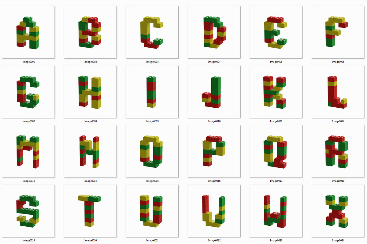 Toy Bricks 3D Lettering, a Graphic by TVartworks