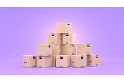 Stack of brown cardboard boxes, an Illustration by Marozhkastudio