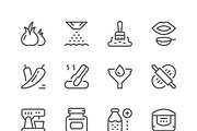 Cooking related set line icons, an Outline Icon by motorama