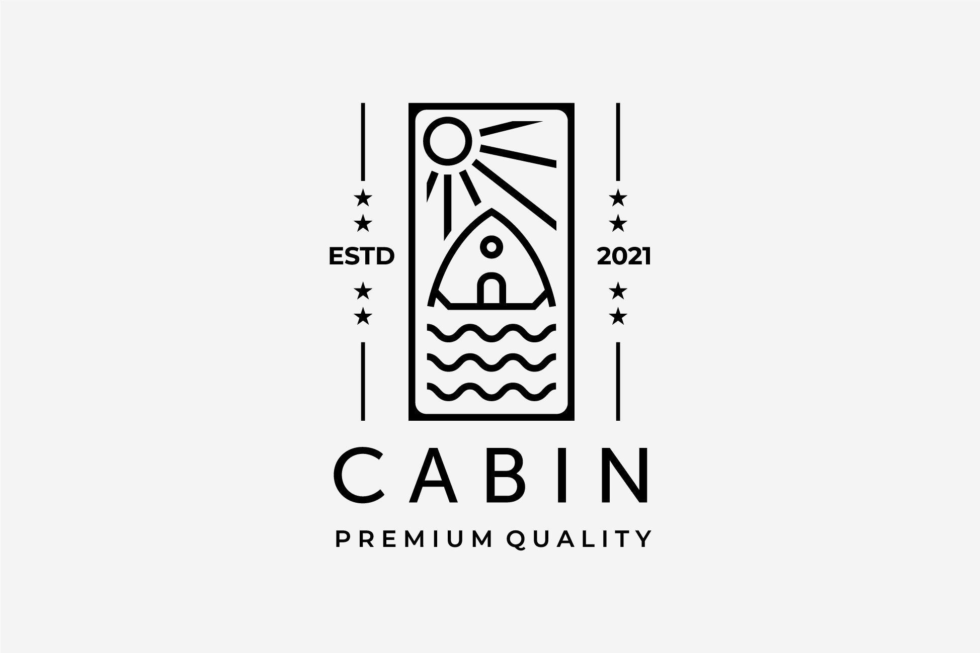 Emblem of Cabin Line Art logo Vector, a Branding & Logo Template by ...