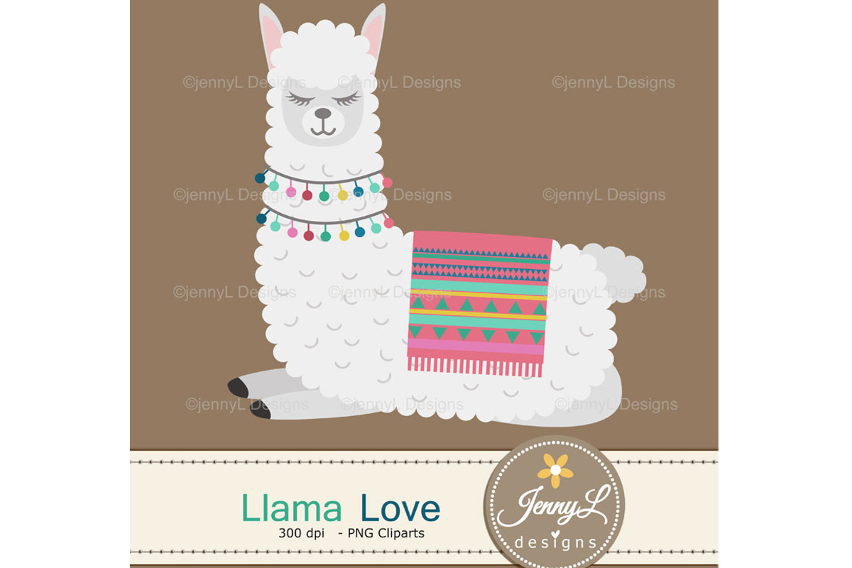 Llama Alpaca Digital Papers Clipart, a Pattern Graphic by JennyL Designs