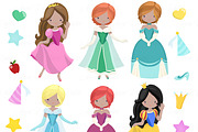 Fairytale Princess Clipart + Vectors | Illustrations ~ Creative Market
