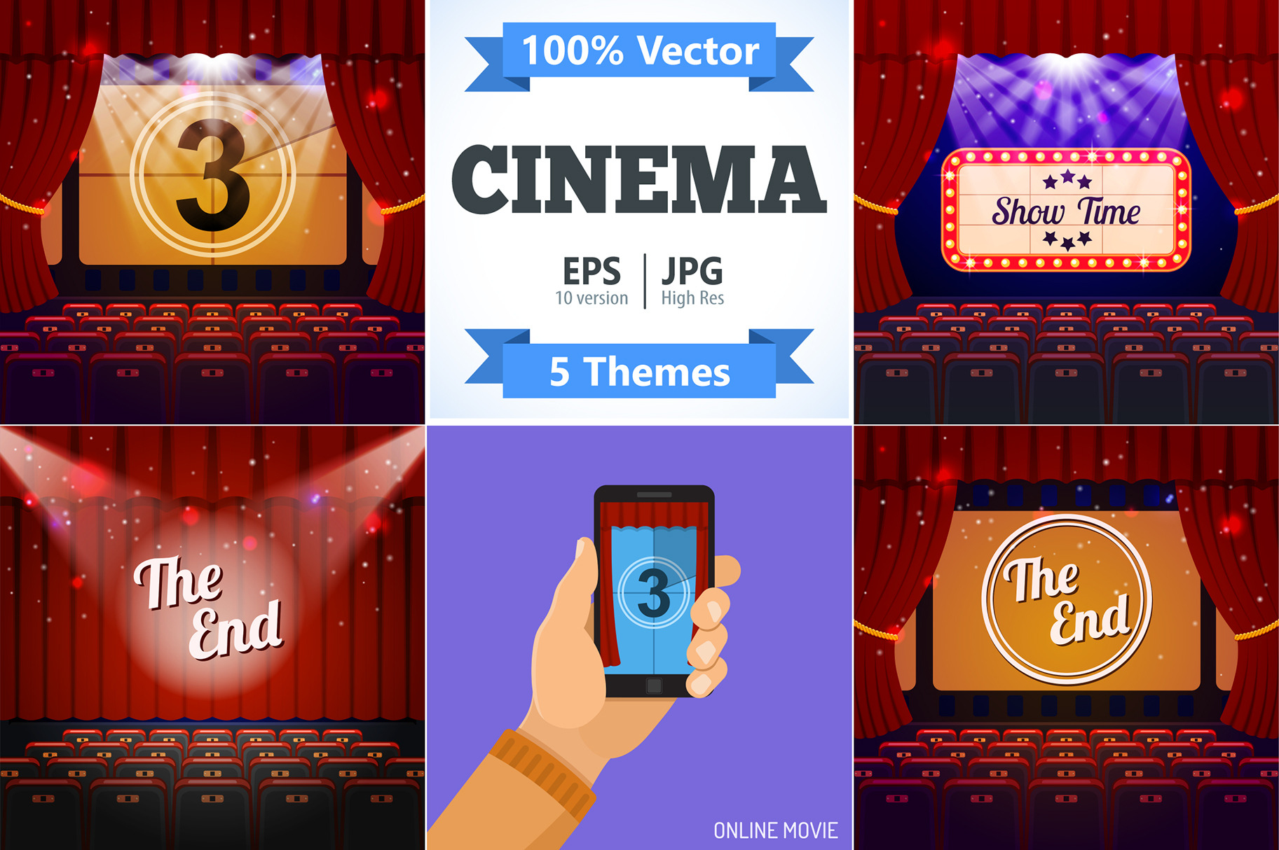 Cinema and Movie Themes, a Technology Illustration by TAlex