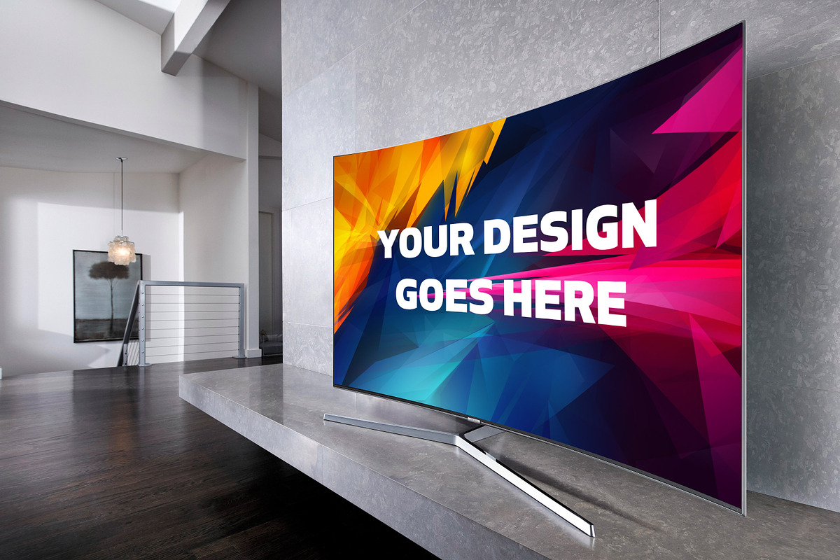 Curved Screen TV Mock-up#2, a Mockup by vraiana