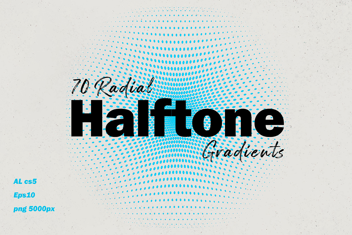 Radial halftone gradient collection, a Texture Illustration by Mona Ahmed