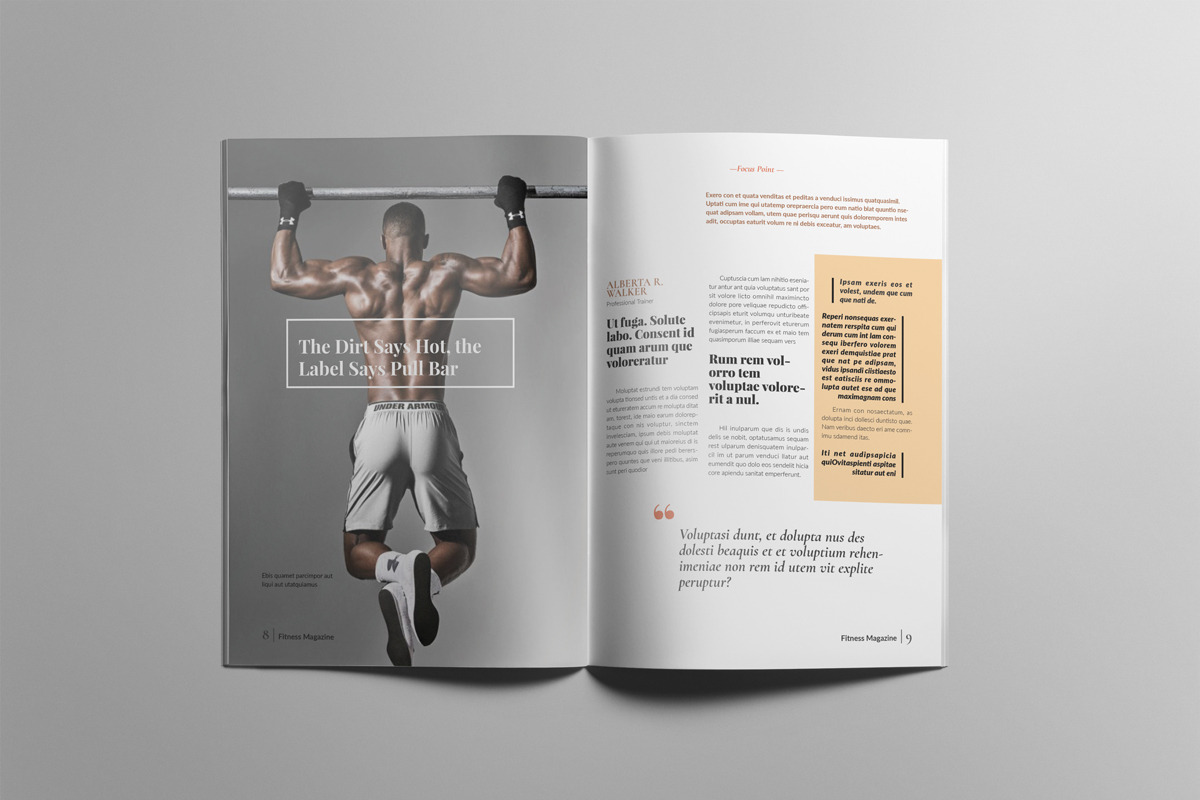 Fitness Magazine Layout Template