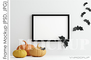 Halloween Frame Mockup PSD JPG, a Print Template by VNmockup