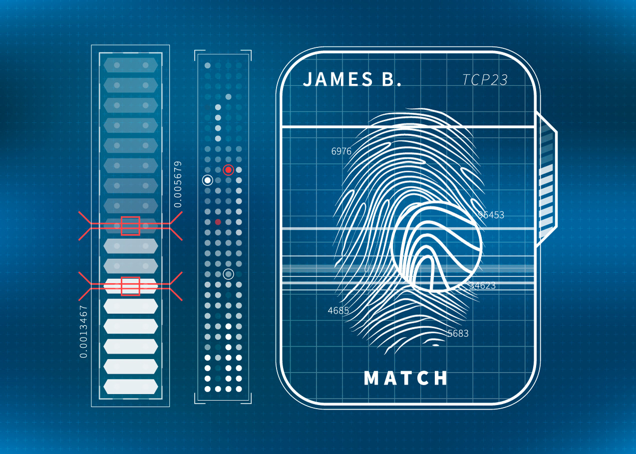 Modern fingerprint scan with charts, a Technology Illustration by BestPics
