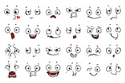 Cartoon comic faces. Expressions eye, a Graphic by Valerie Bodnar
