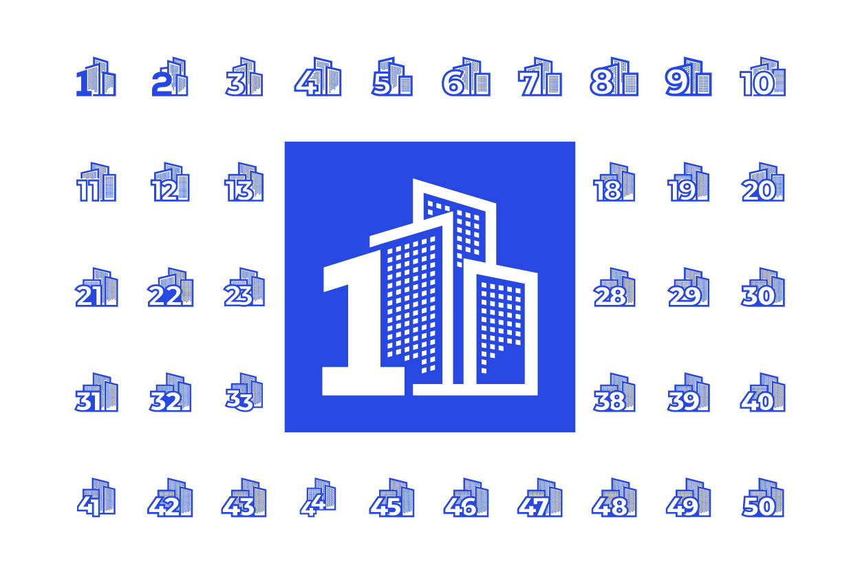 number building property estate logo