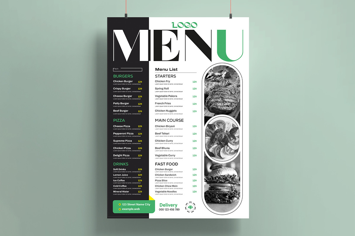 Food Menu Template Design