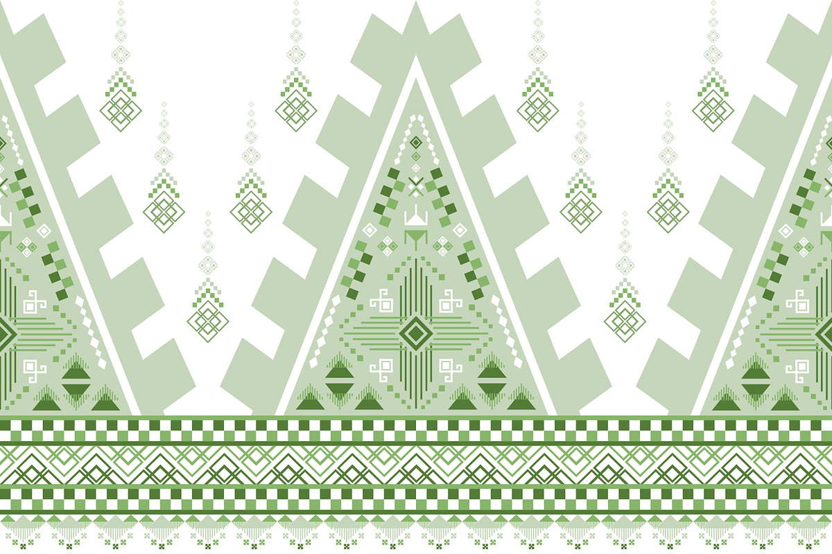green tribal style pattern