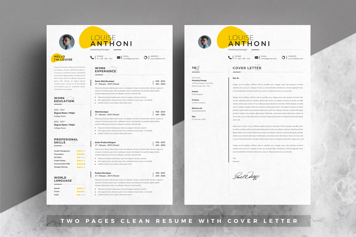 Word Resume | Cover Letter, a Resume Template by White Graphic