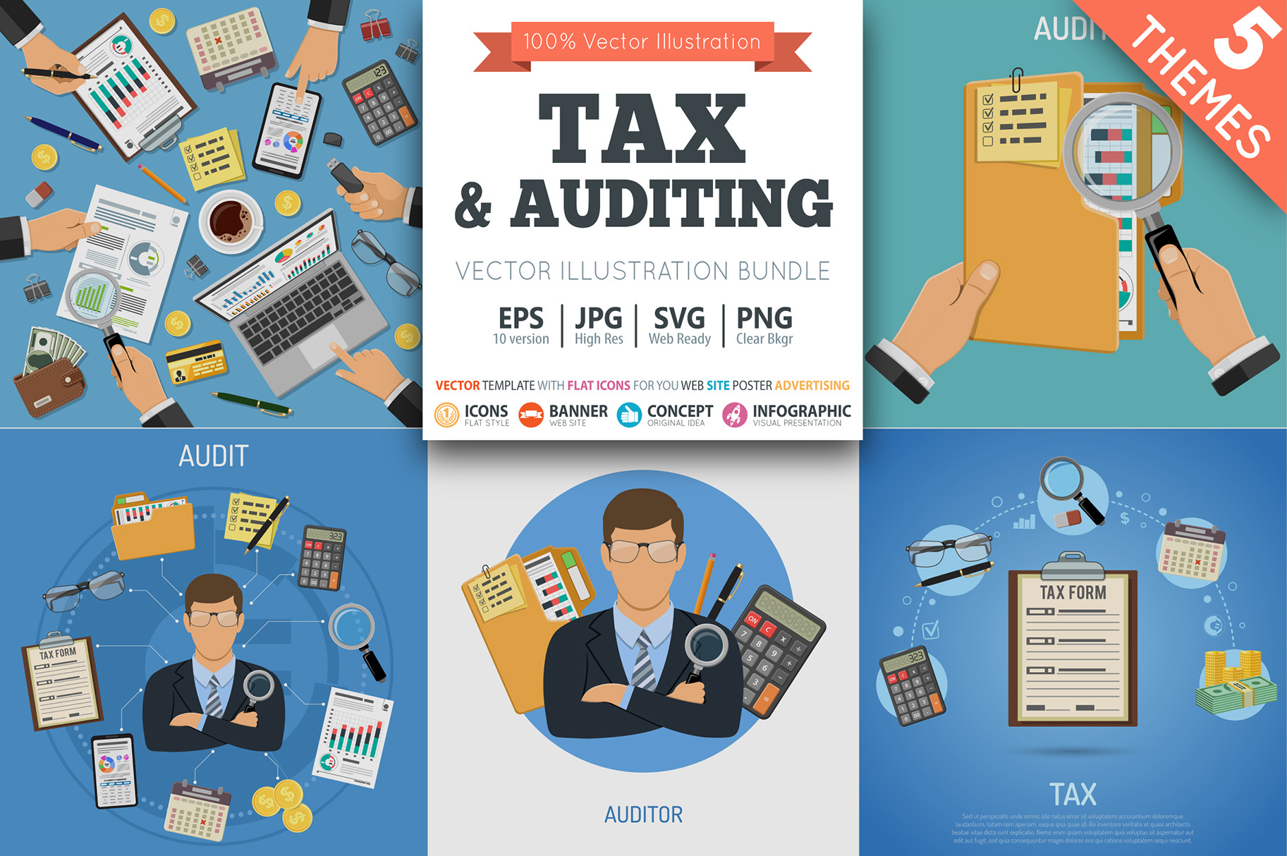 Tax, Auditing and Test Themes, a Finance Illustration by TAlex