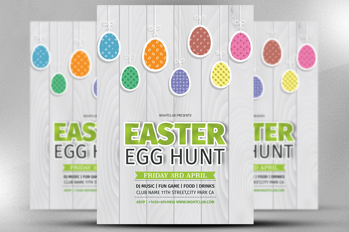 Easter Egg Hunt Flyer Template, a Flyer Template by Madhabi Studio