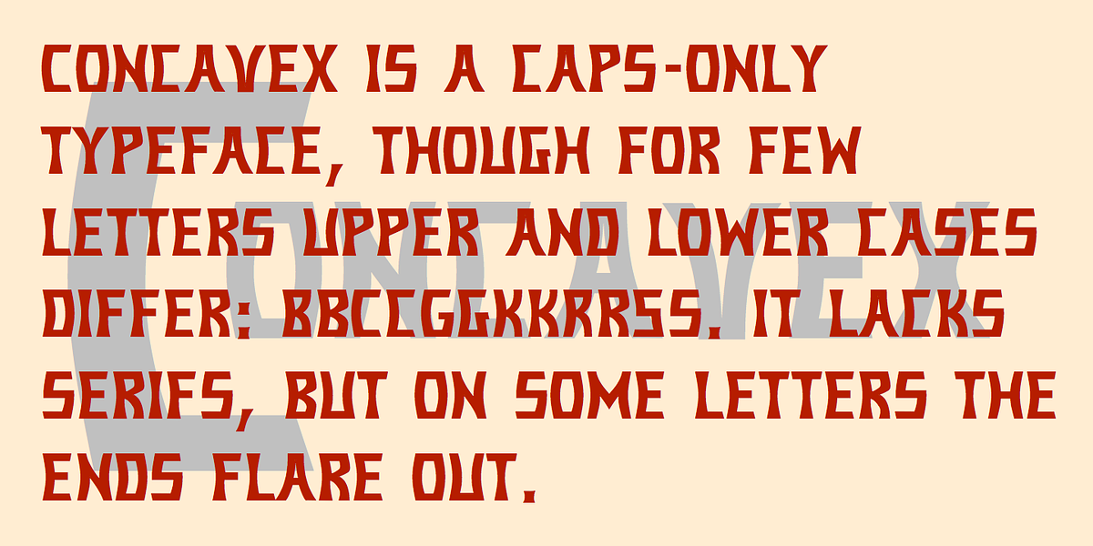 Concavex, a Sans Serif Font by Ingrimayne Type