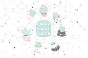 Cacti calendar 2019 | Illustrations ~ Creative Market