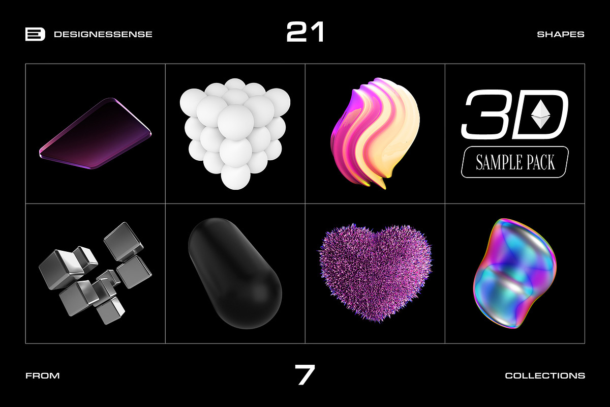 3D SAMPLE PACK, an Object Graphic by assetpro.design