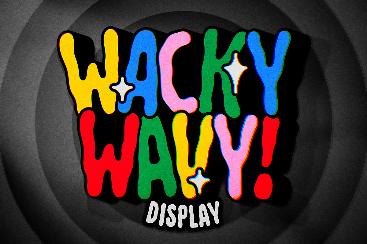 Wacky Wavy! A Wiggly Display Font, a Sans Serif Font by Meg Lewis Fun House