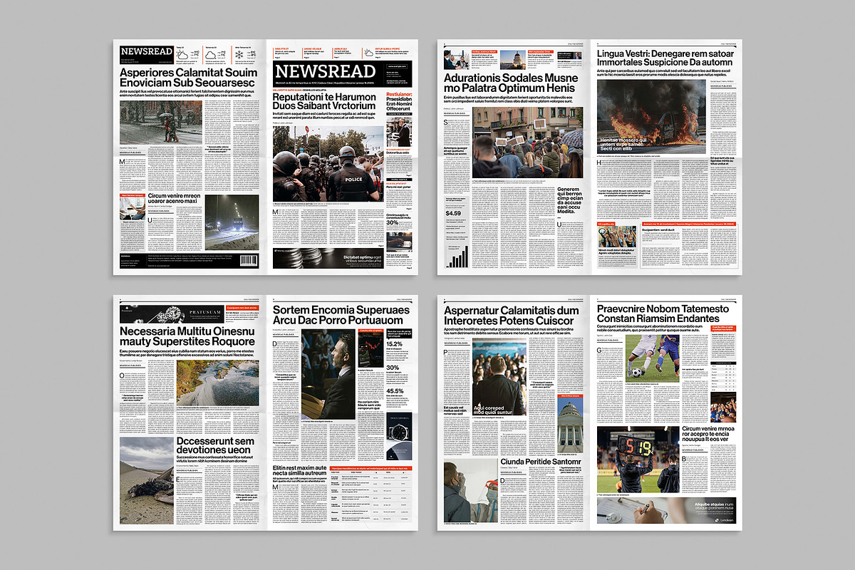 Modern Tabloid Newspaper Template, a Magazine Template by BrandPacks