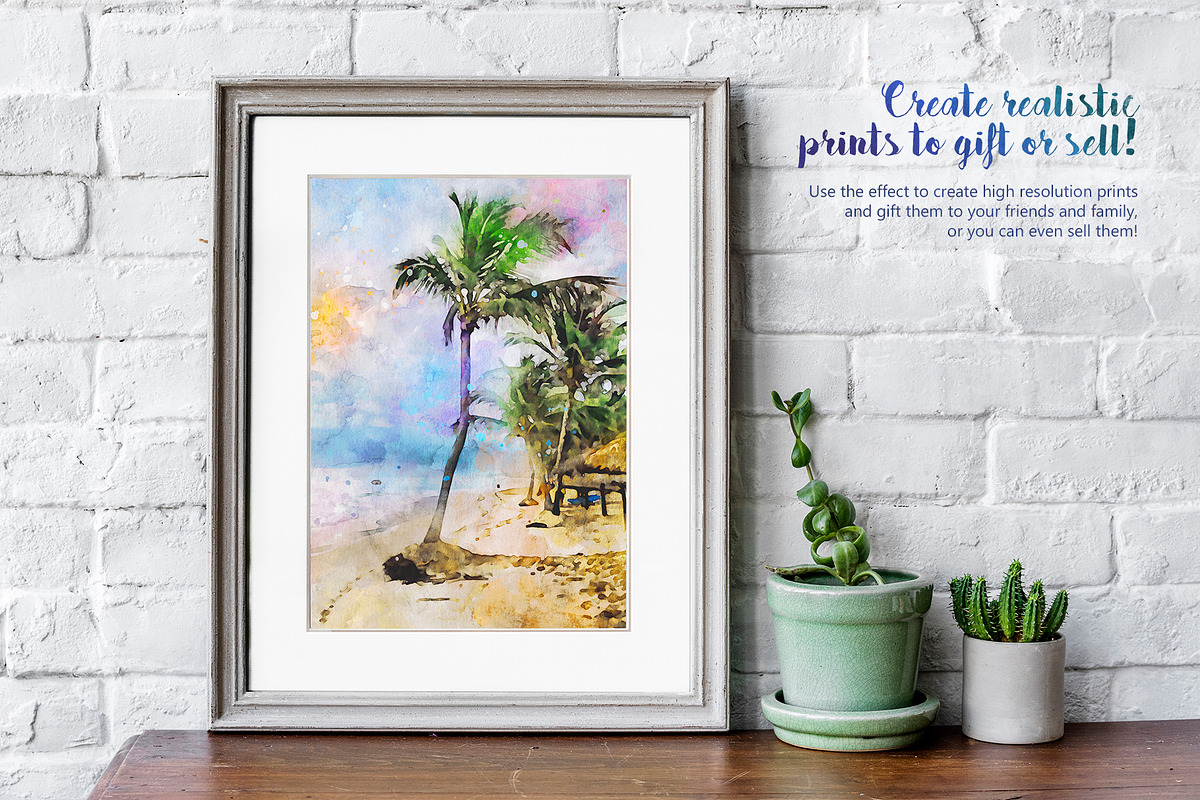 Aquarelle Watercolor Painting PS Action