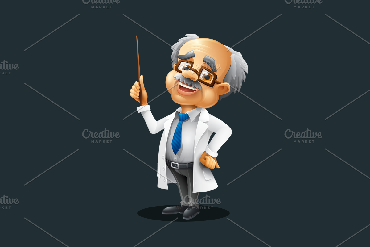Professor - Vector Cartoon Character, an Illustration by neenaa.com ...