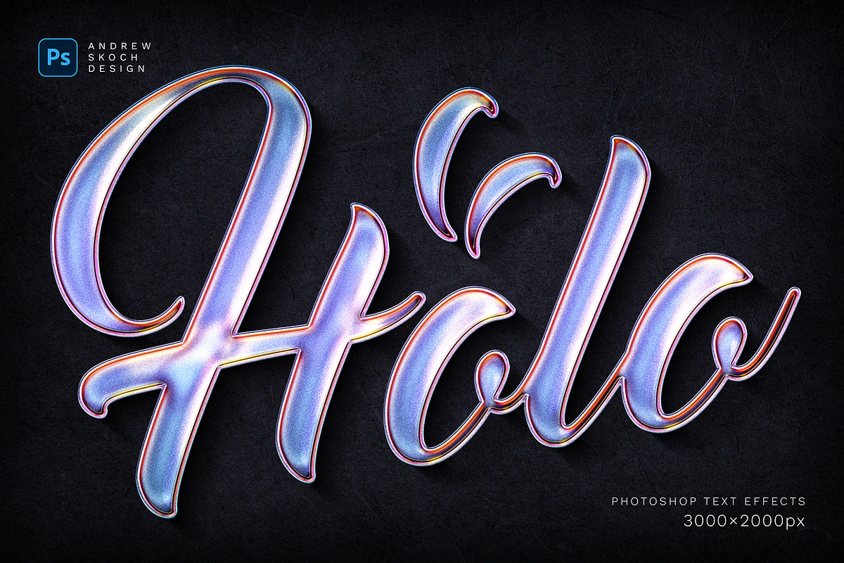 Holographic Text Effects, a Layer Style Add-On by Andrew Skoch Design ...