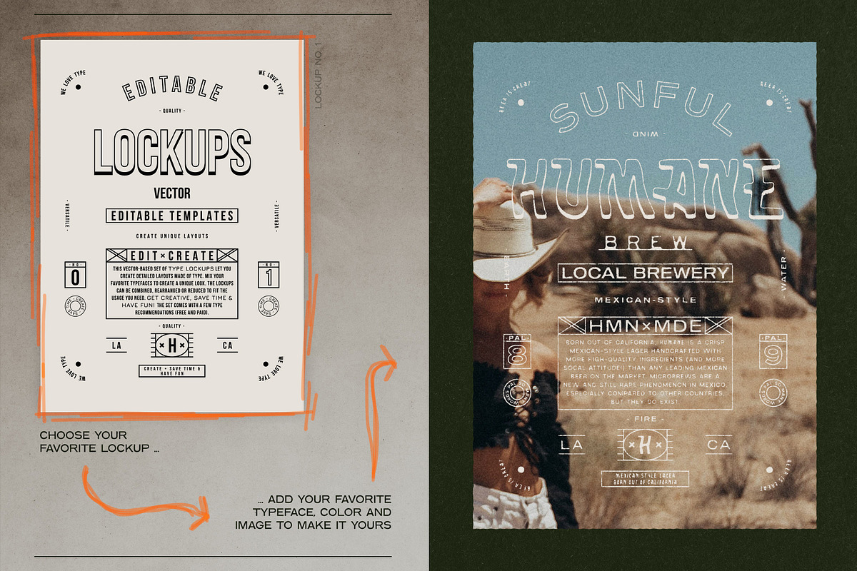 4 Editable Type Lockups