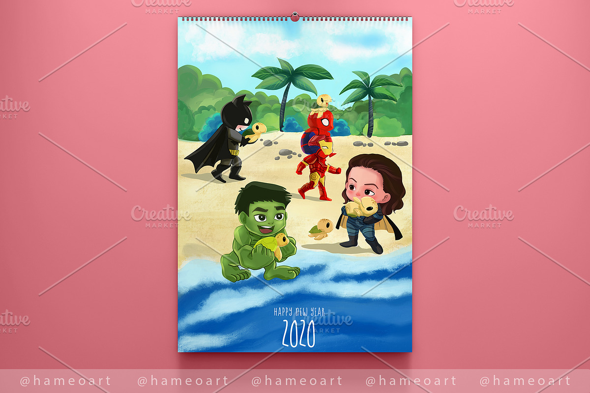 Cute Cartoon Calendar 2020, an Object Graphic by Hameoart Shop