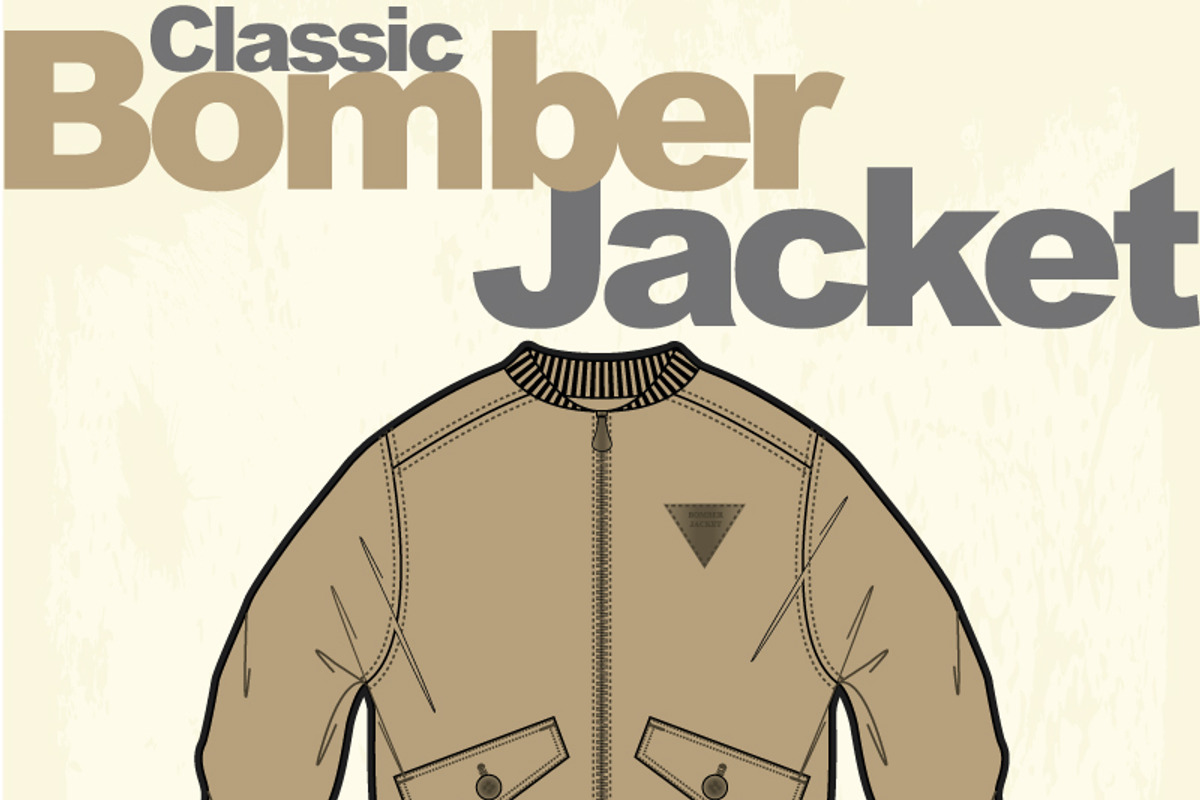 Men Classic Bomber Jacket Vector, an Illustration by VecFashion Ltd.