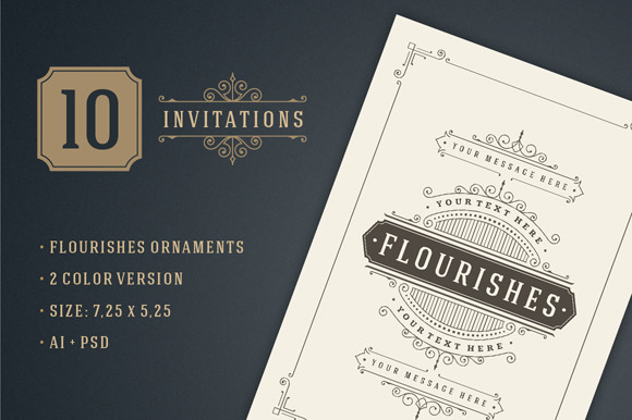 10 Vintage invitations volume 4, an Invitation Template by Vasya Kobelev
