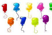 Colorful balloons numbers | Background Graphics ~ Creative Market