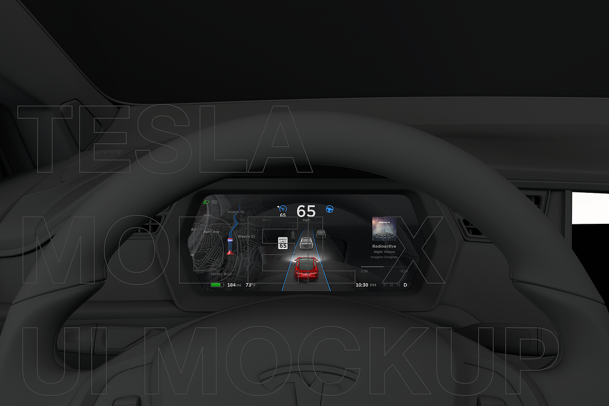 Tesla Model X Display UI mockup, a Mockup by Iamjaydesign