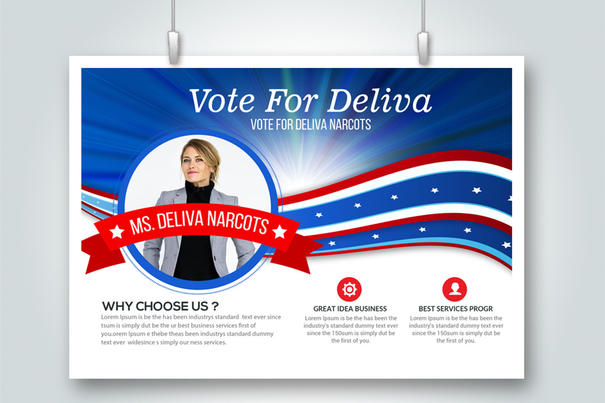 Voting Elections Flyer Card Template, a Flyer Template by Business ...
