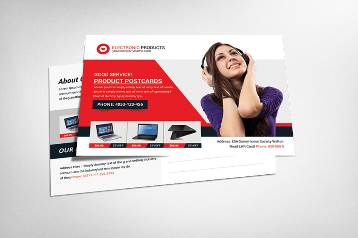 Shopping Product Postcard Templates, a Card Template by graphicforest