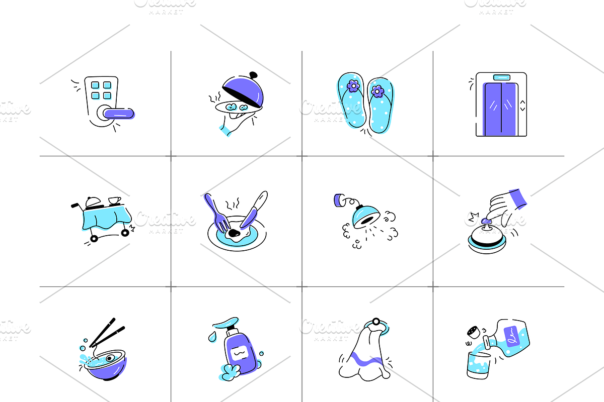 Animated Hotel Icon Set