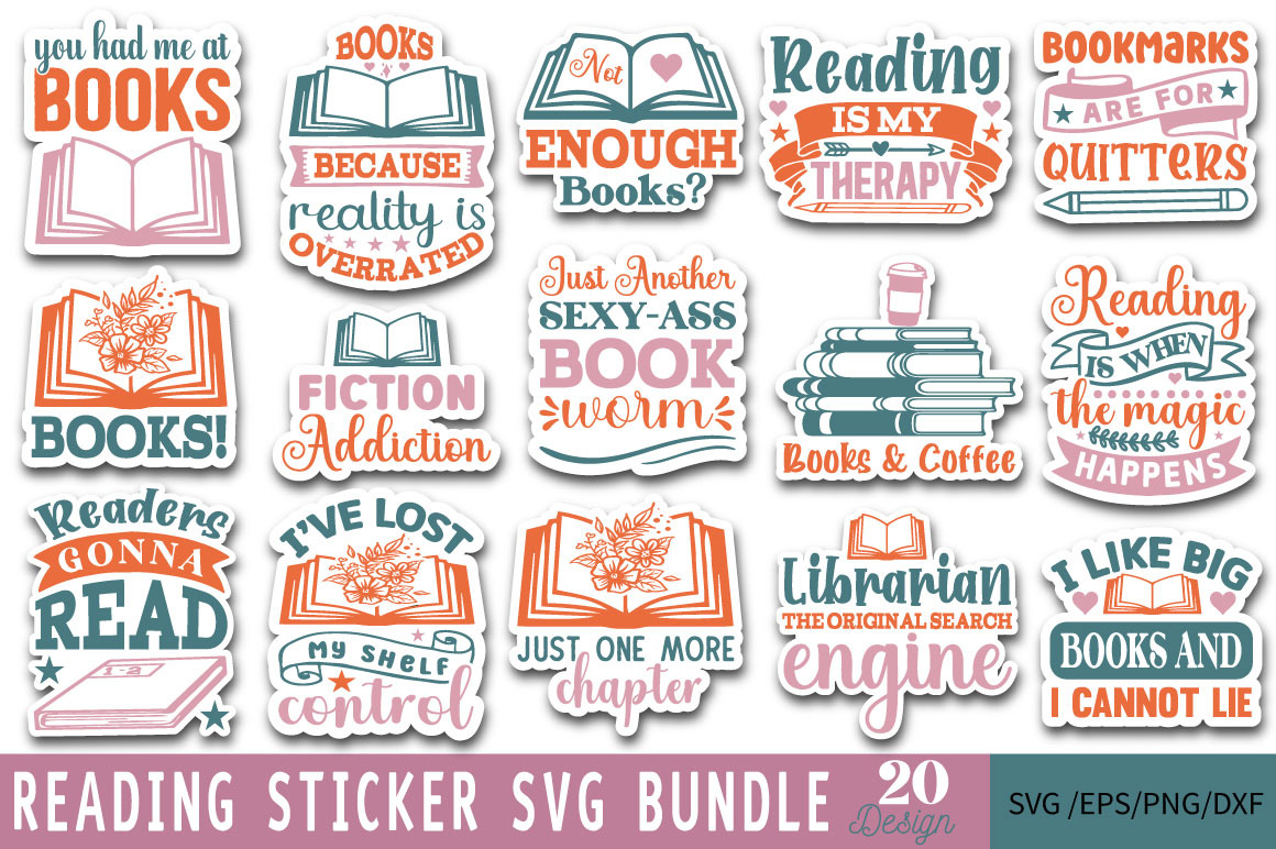 Reading Svg Bundle, an Object Graphic by DollarSmart | Creative Market