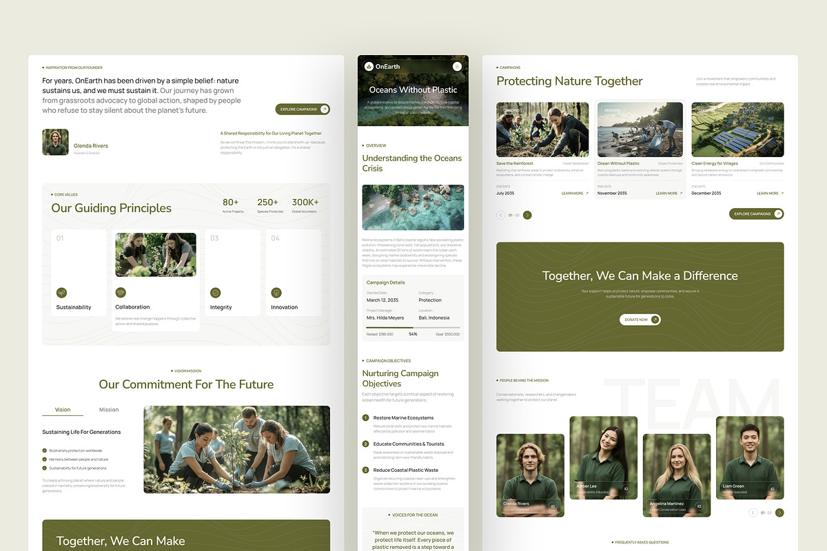 Nature Conservation Website UI Figma, an UI Kit Template by peterdraw