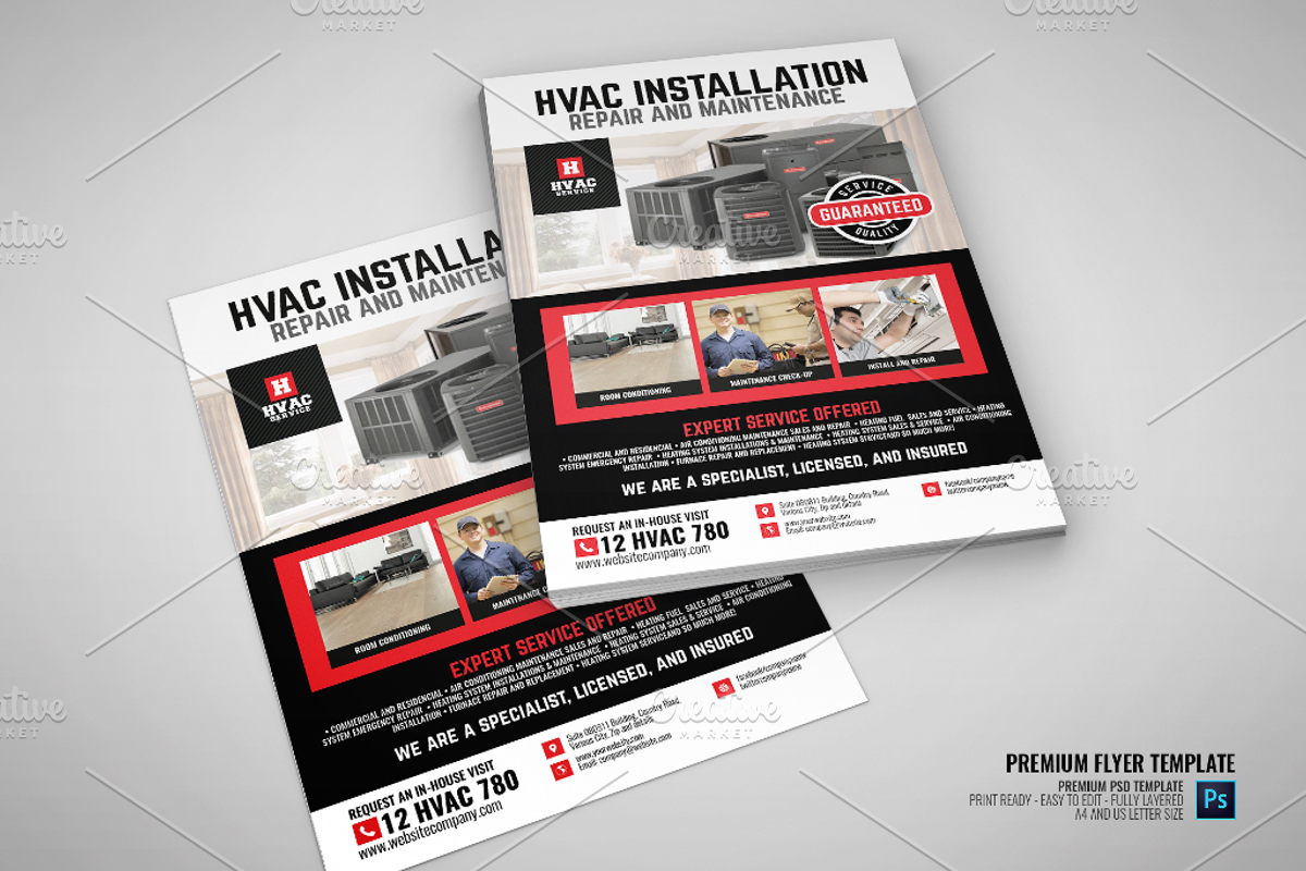 HVAC Services Promotional Flyer, a Flyer Template by PSDPixel