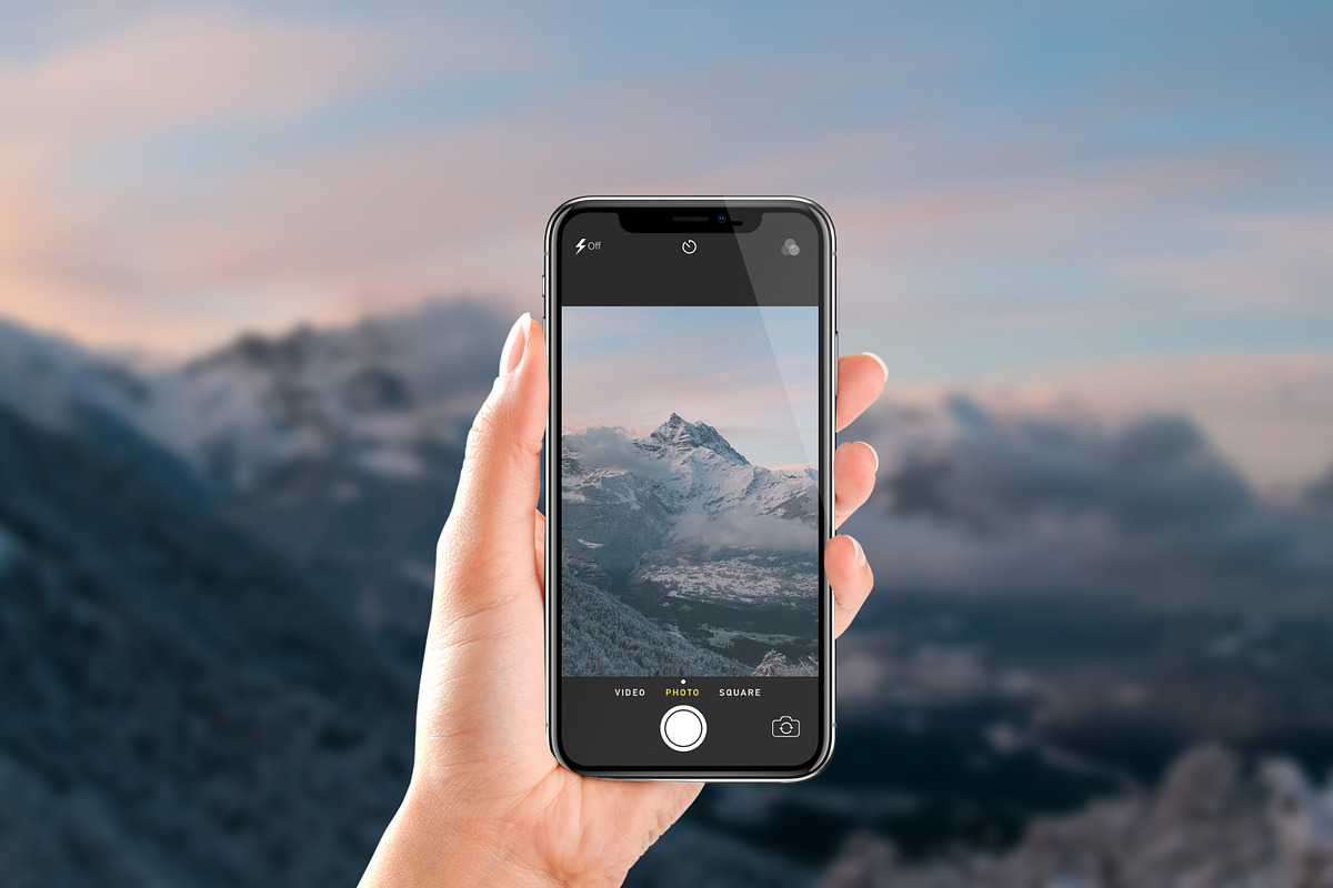 iPhone X Camera & App Mock-Ups, an iPhone Mockup by Modern Studio