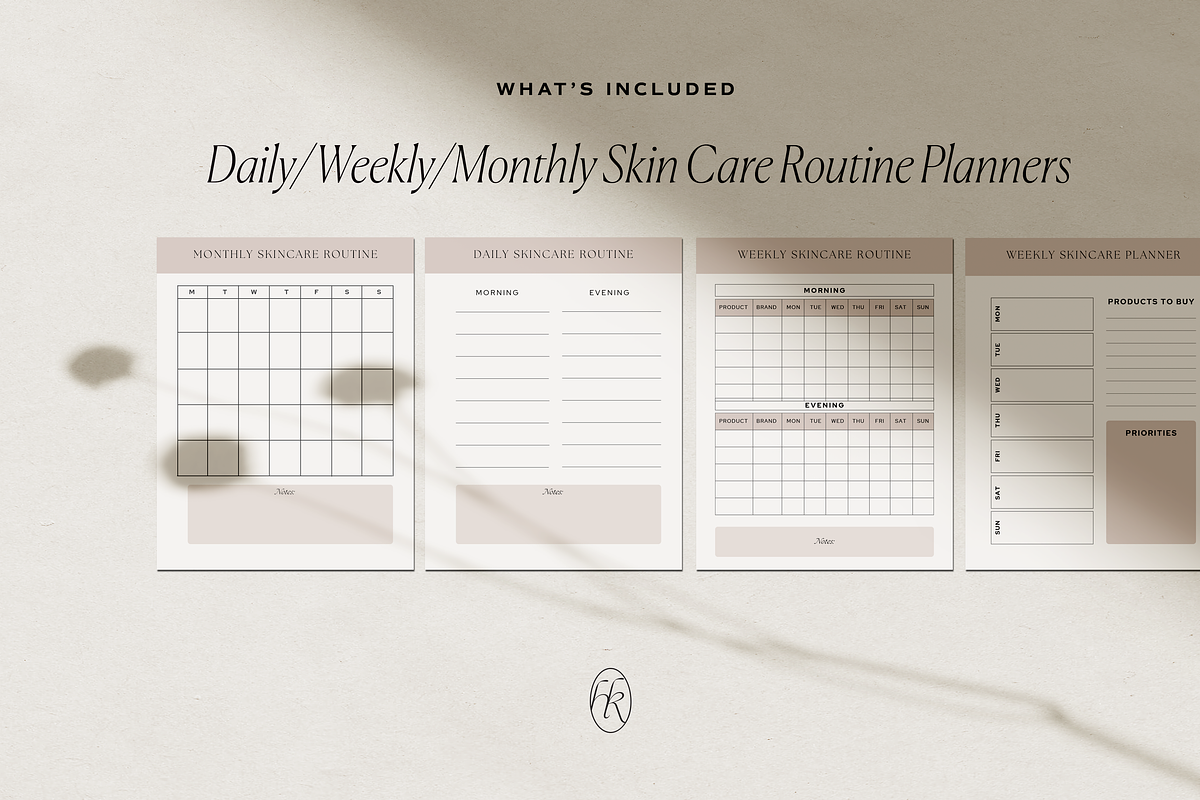 Skin Care Routine Planner Template