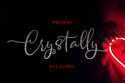 Crystally Gradient Slant Script Font, a Script Font by Meutuwah