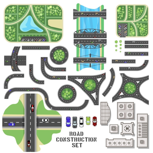 Road construction set, a Graphic by Microvector | Creative Market