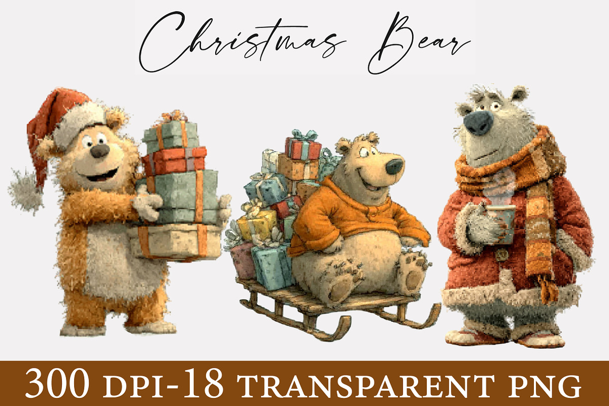 Christmas Bear Clipart, an Illustration by Designworld