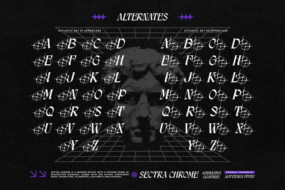 Sectra Chrome Typeface, a Blackletter Font by alit design